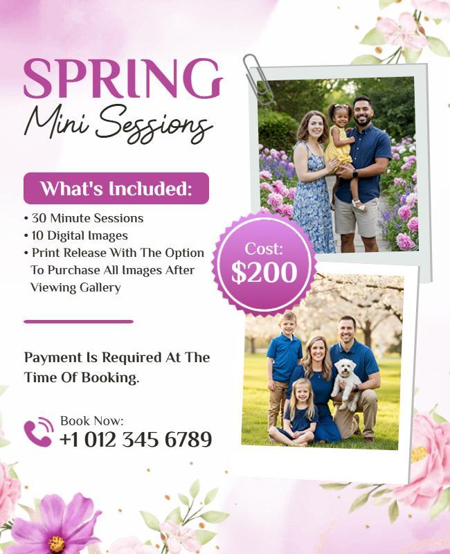 Seasonal Photography Mini Sessions Booking Flyer Template