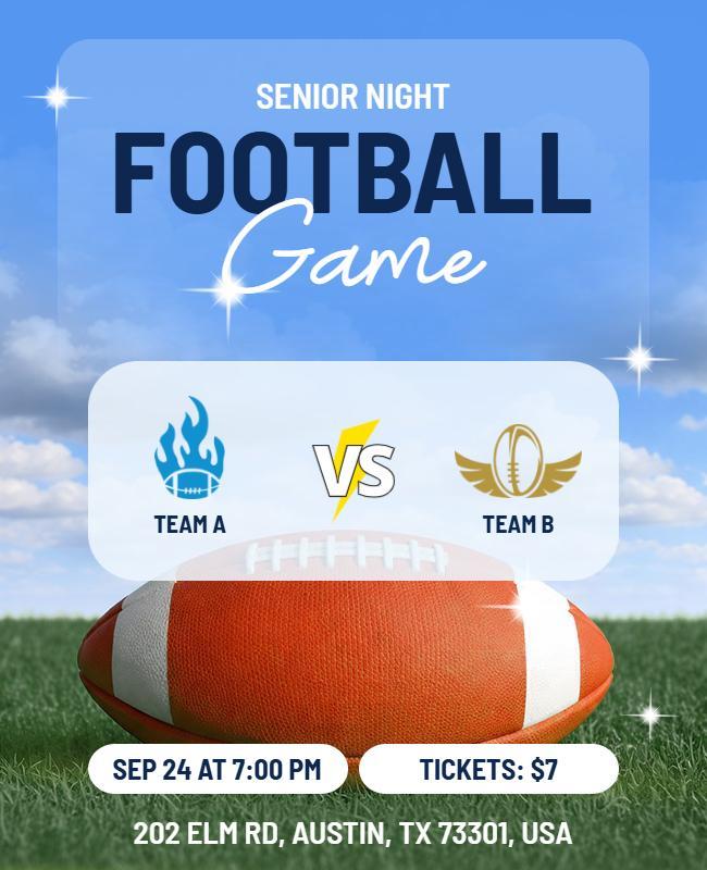 Senior Night Football Game Event Flyer Template