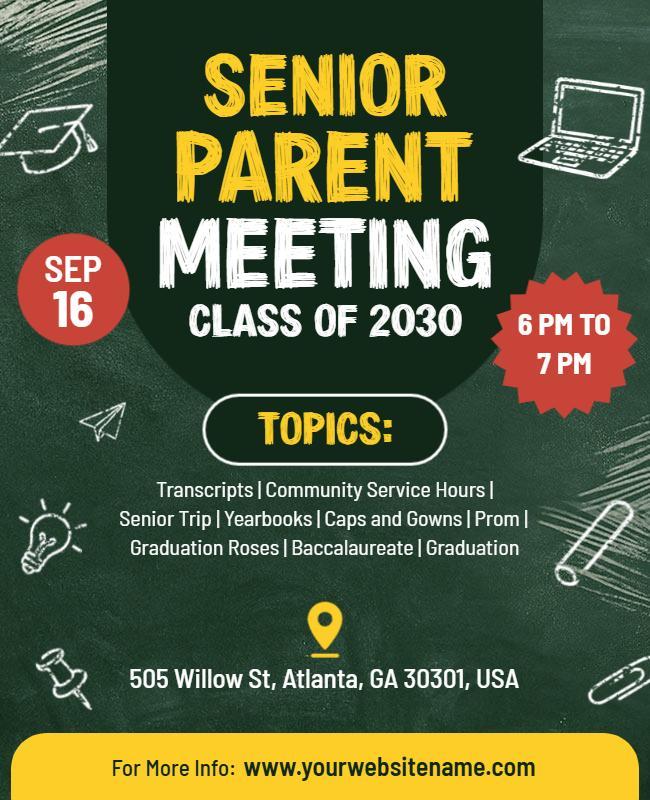 Senior Parent Meeting Event Flyer Template