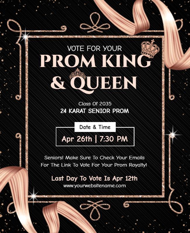 Senior Prom King and Queen Voting Flyer Template