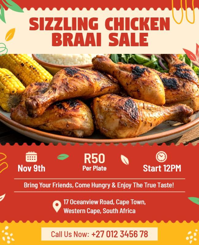 Sizzling Chicken Braai Sale Event Flyer Template