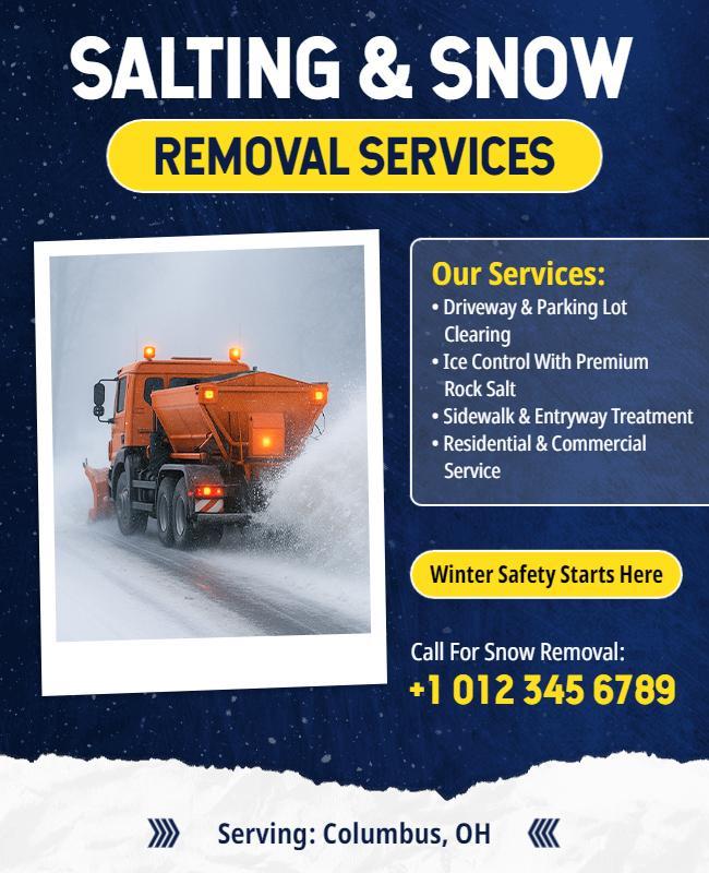 Snow Removal and Salting Services Flyer Template