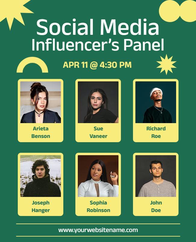 Social Media Influencers Panel Discussion Flyer Template