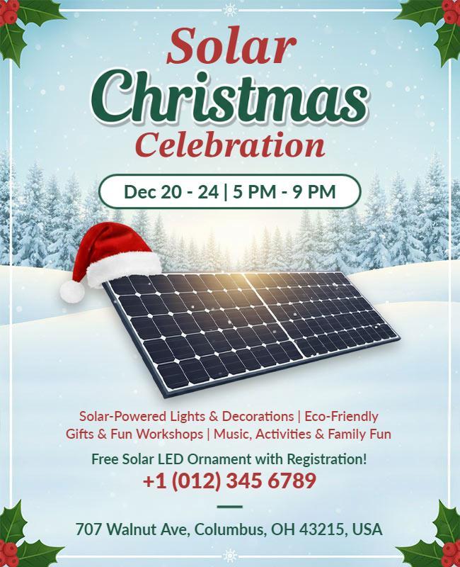 Solar Christmas Celebration Event Flyer Template