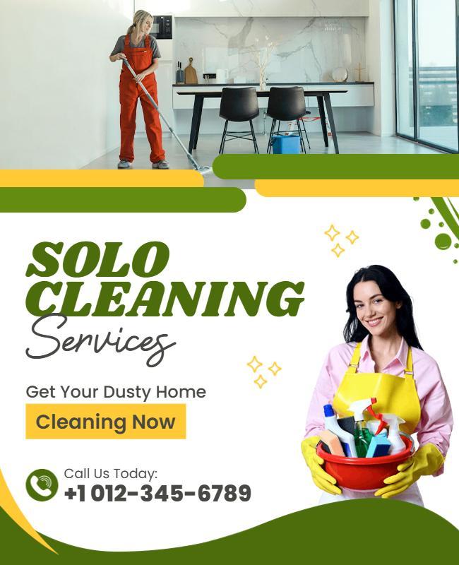 Solo Home Cleaning Advertisement Flyer Template