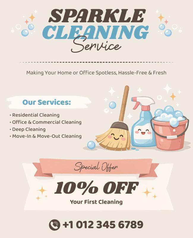 Sparkle Cleaning Service Discount Flyer Template