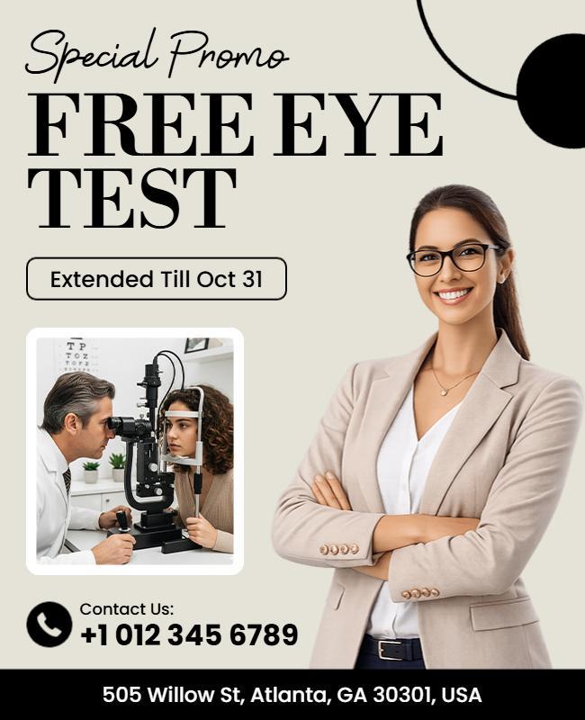 Special Offer Free Eye Test Flyer Template