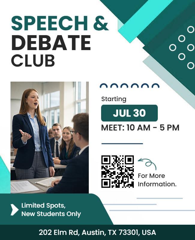 Speech and Debate Club Event Flyer Template