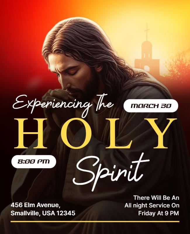 Spiritual Golden Experience of the Holy Spirit Poster Template