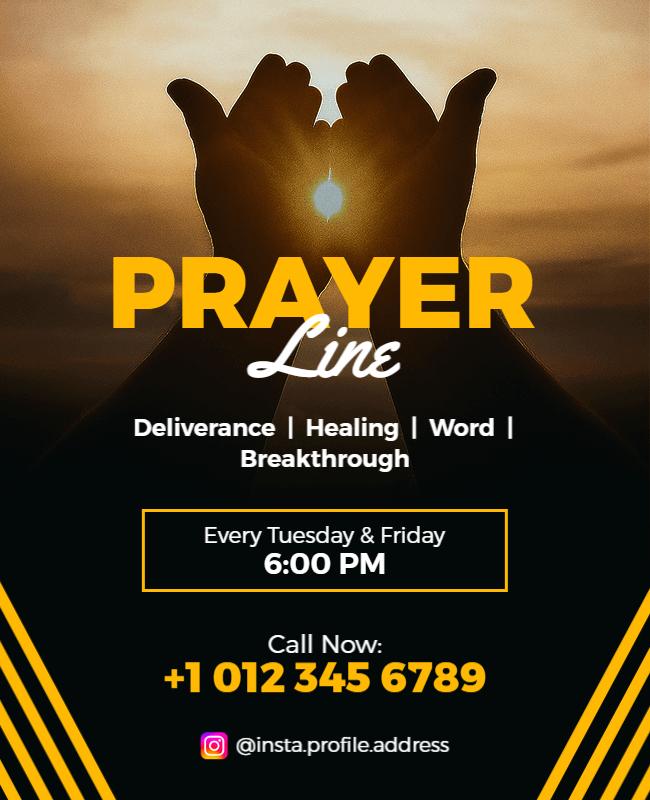 Spiritual Prayer Line Event Flyer Template
