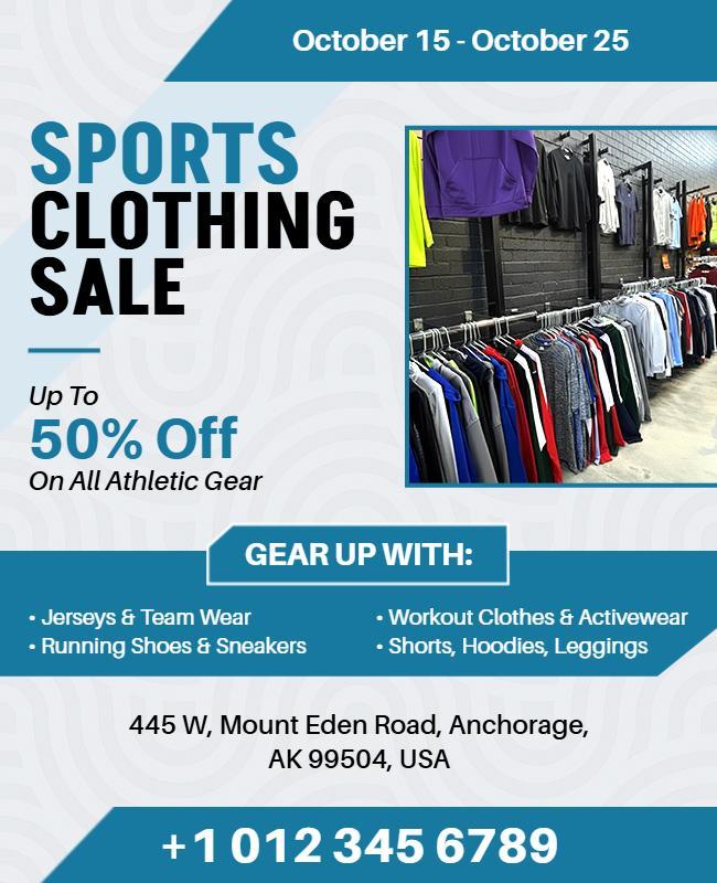 Sports Clothing Sale Promotional Flyer Template