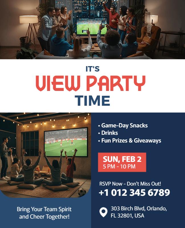 Sports Game Viewing Party Flyer Template