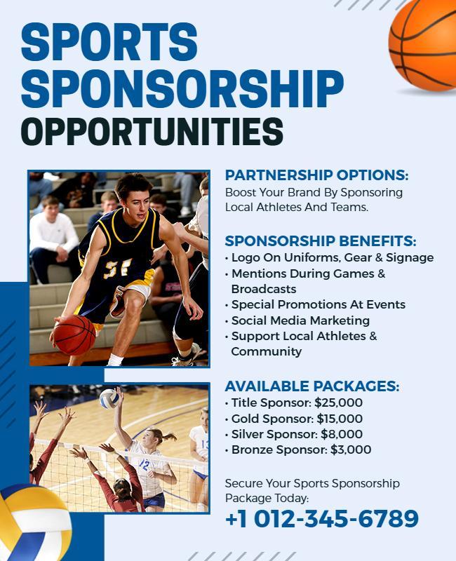 Sports Sponsorship Opportunities Flyer Template