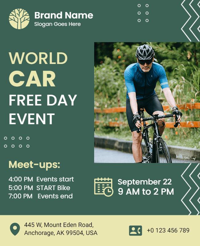 Sporty Green Cycling Event Promotion Day Poster Template