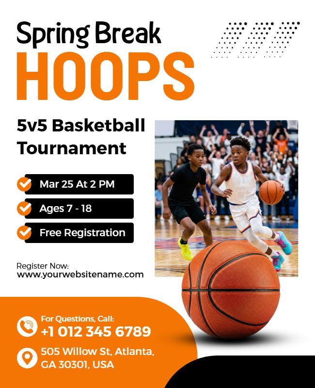 Spring Break Hoops Tournament Event Flyer Template