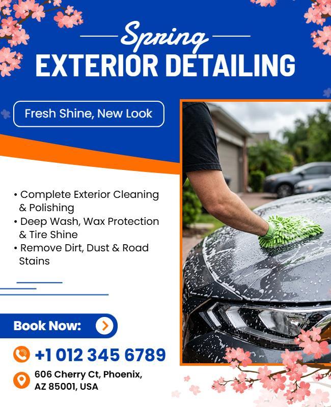 Spring Car Exterior Detailing Service Flyer Template