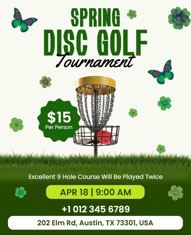 Spring Disc Golf Tournament Event Flyer Template