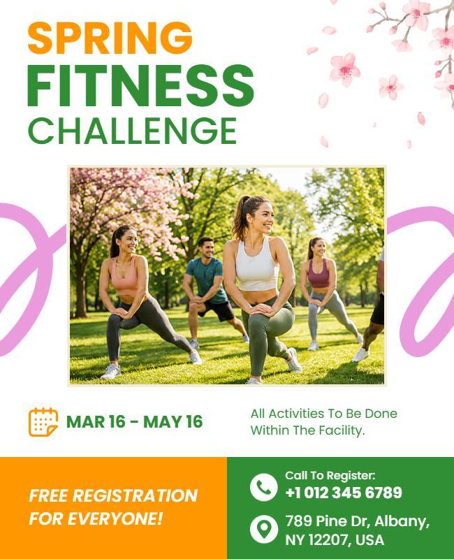 Spring Fitness Challenge Event Flyer Template