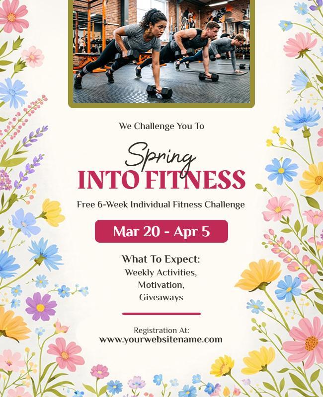 Spring Fitness Challenge Flyer Template