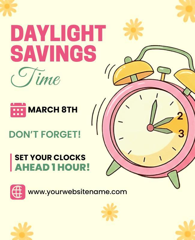 Spring Forward Daylight Saving Time Change Flyer Template