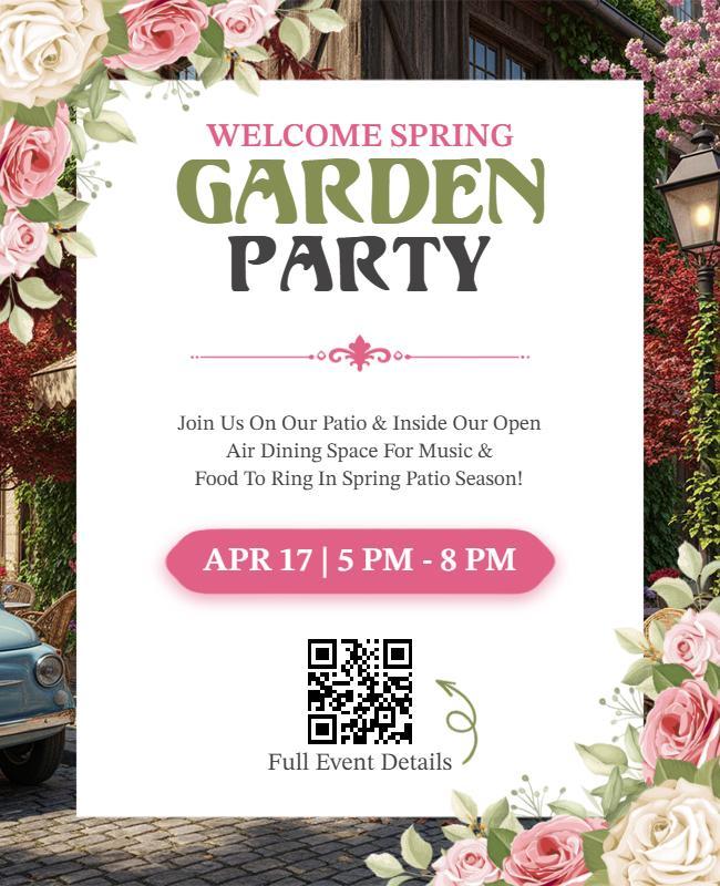 Spring Garden Party Celebration Flyer Template