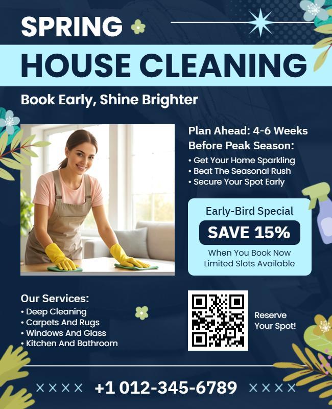 Spring House Cleaning Services Promotional Flyer Template