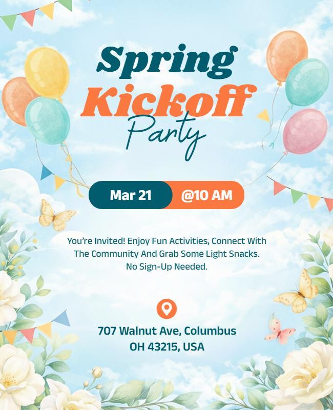 Spring Kickoff Party Event Flyer Template