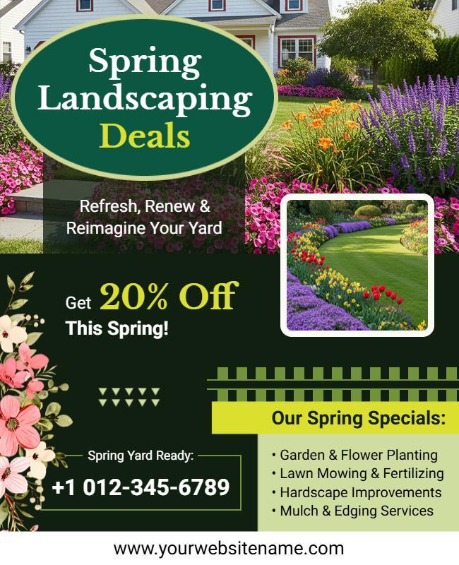 Spring Landscaping Promotion Flyer Template