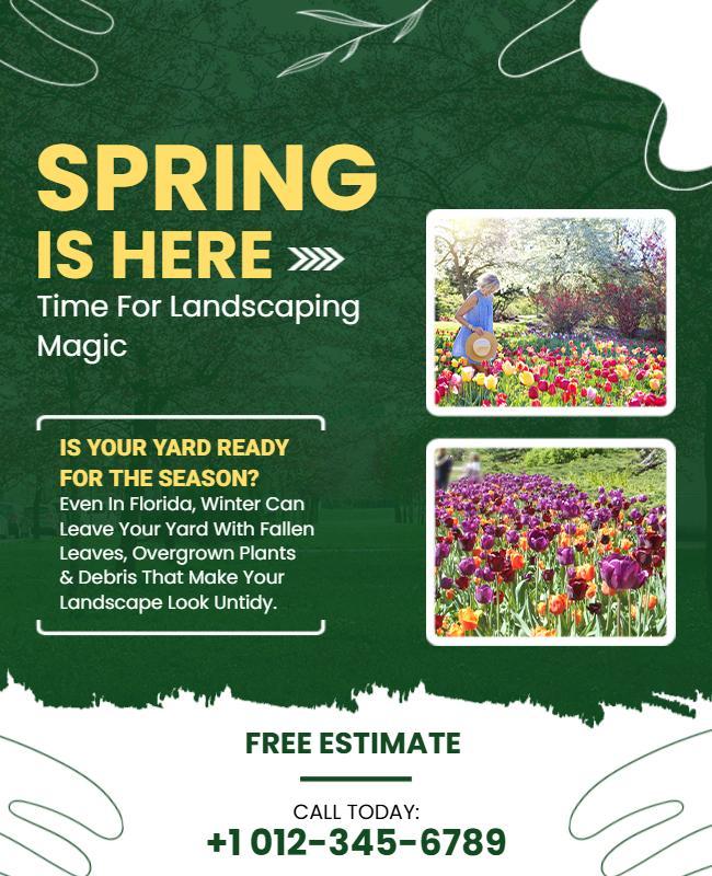 Spring Landscaping Services Promotional Flyer Template