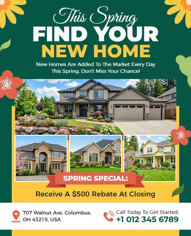 Spring Real Estate Open House Flyer Template