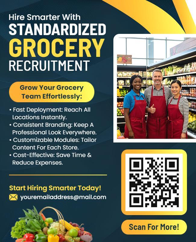 Standardized Grocery Recruitment Services Flyer Template