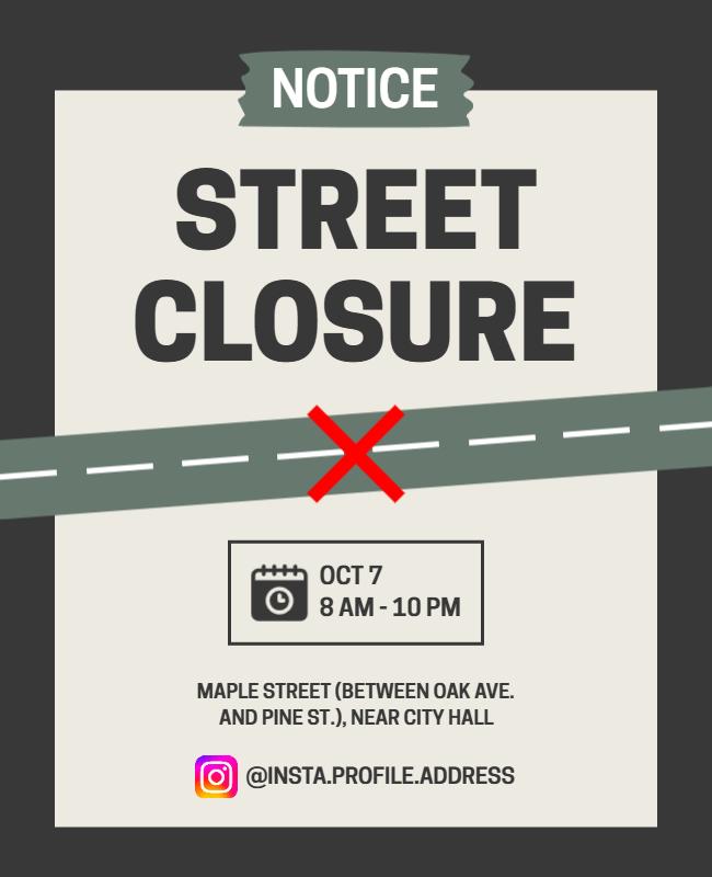Street Closure Flyer Template