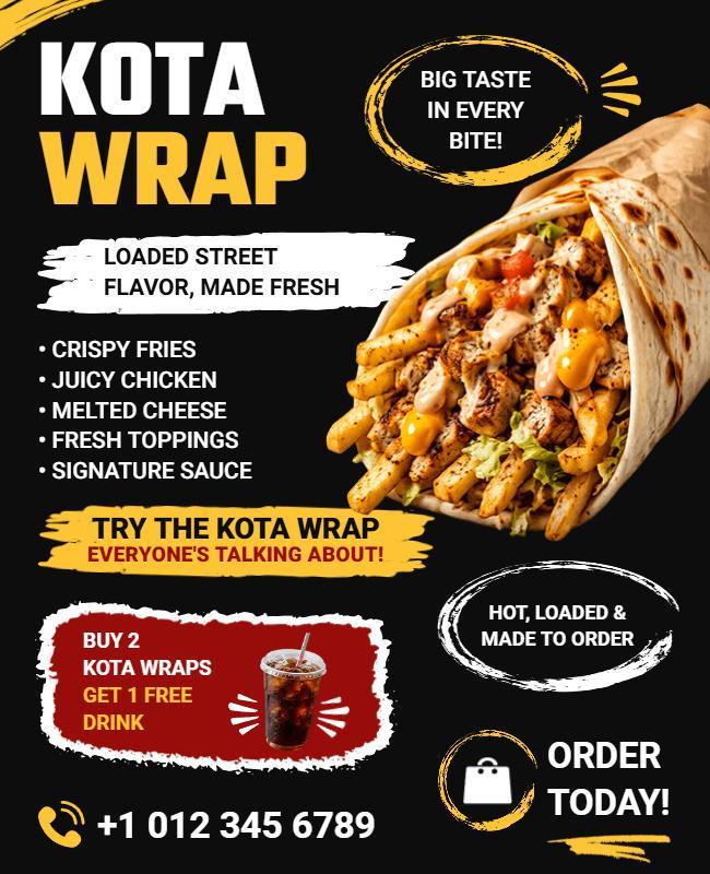 Street Food Special Kota Wrap Flyer Template