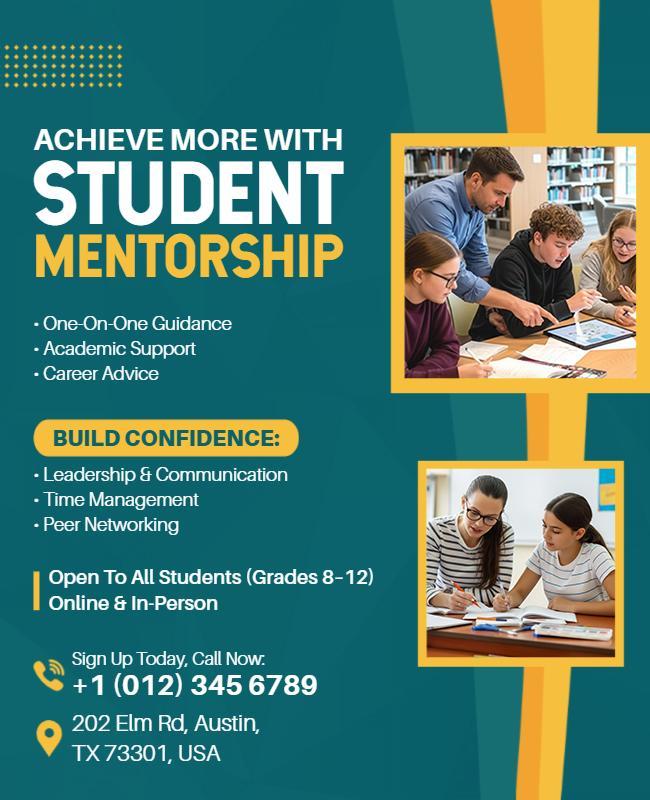 Student Mentorship Program Information Flyer Template