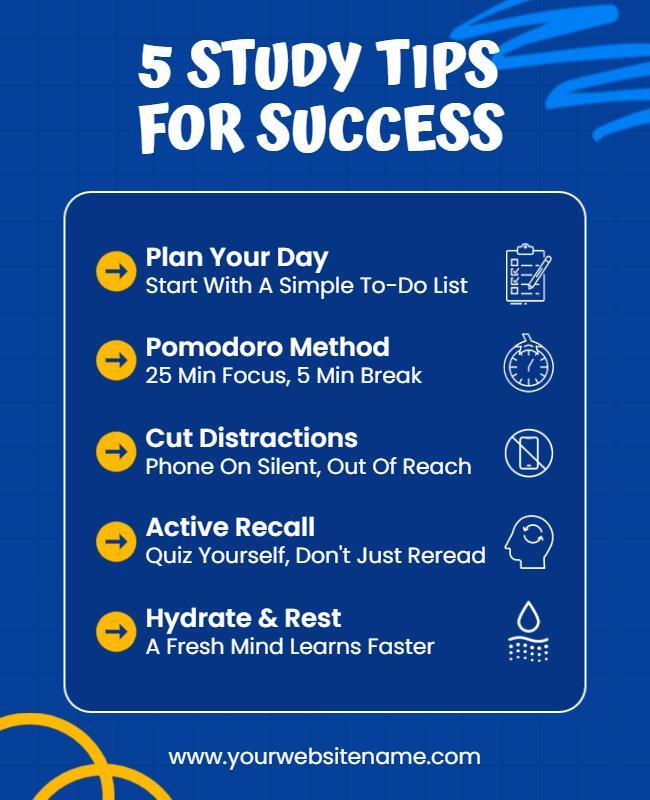 Student Study Tips for Success Flyer Template