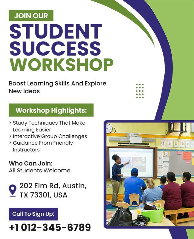 Student Success Workshop Event Flyer Template