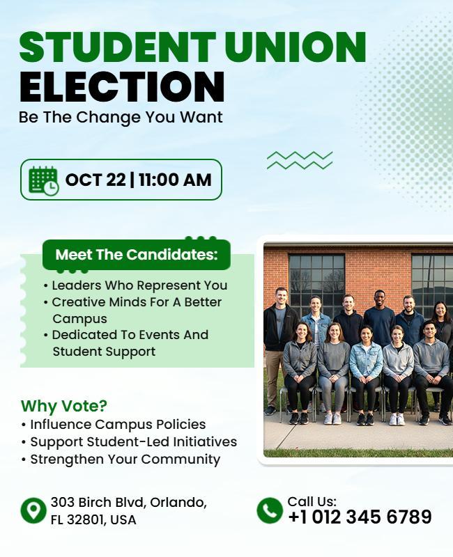Student Union Election Event Flyer Template