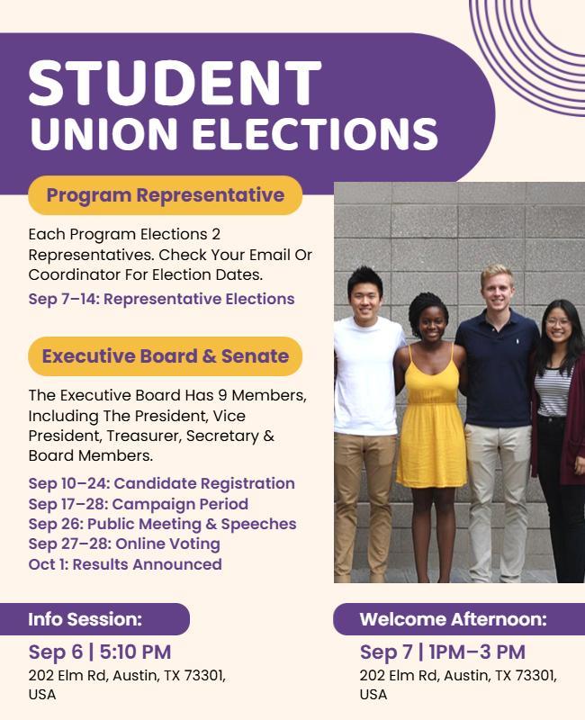 Student Union Elections Information Flyer Template