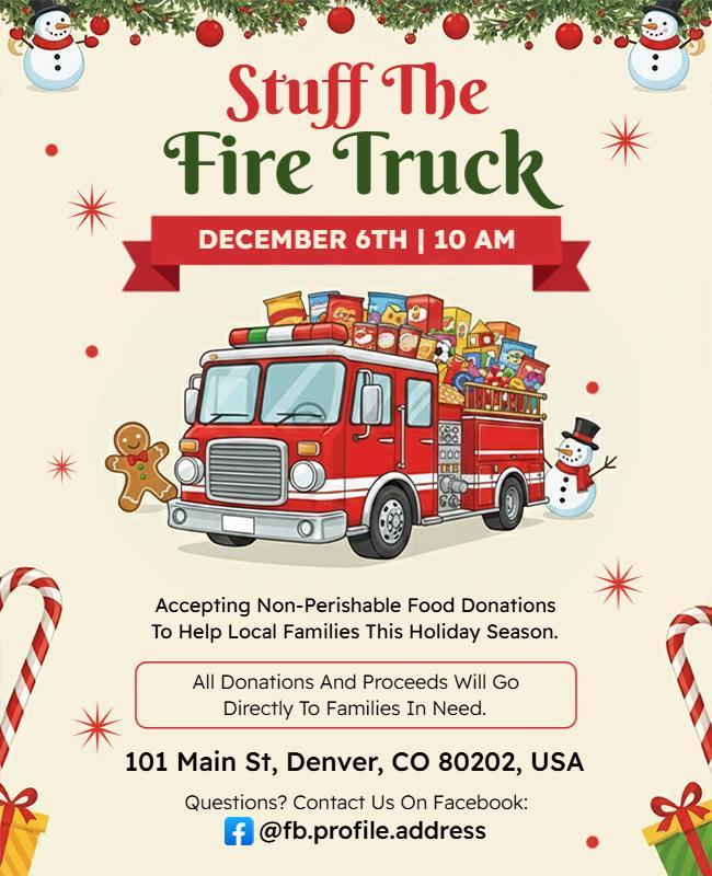 Stuff the Fire Truck Event Flyer Template
