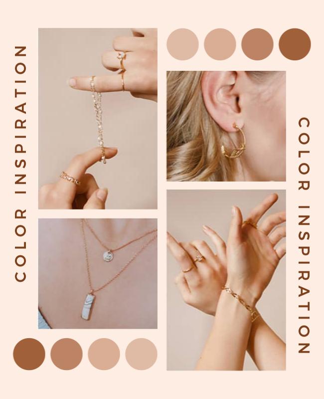 Stylish Neutral Jewelry Display Color Inspiration Poster Template