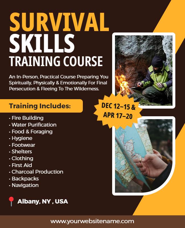Survival Skills Training Course Flyer Template