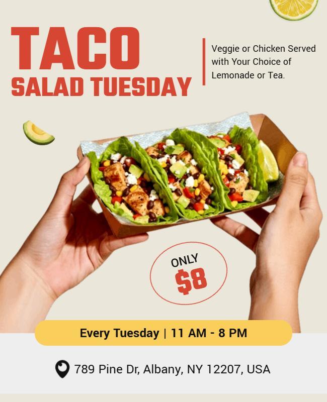 Taco Salad Tuesday Promotion Flyer Template