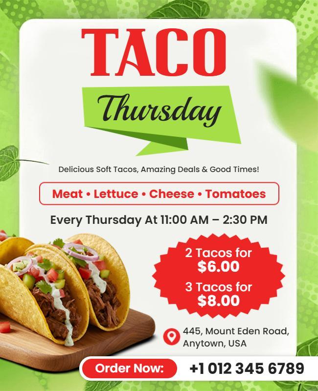 Taco Thursday Special Offer Flyer Template