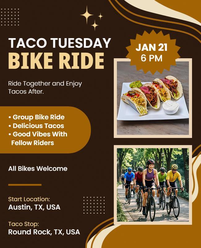Taco Tuesday Bike Ride Flyer Template