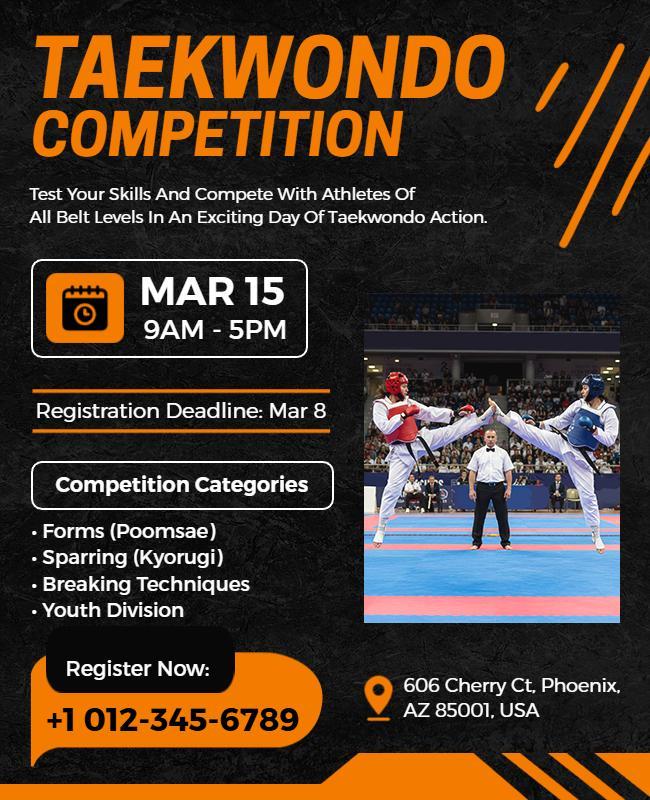 Taekwondo Competition Event Flyer Template