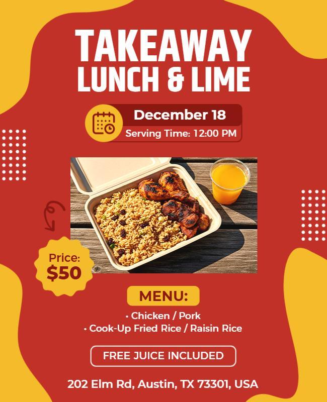 Takeaway Lunch Event Flyer Template