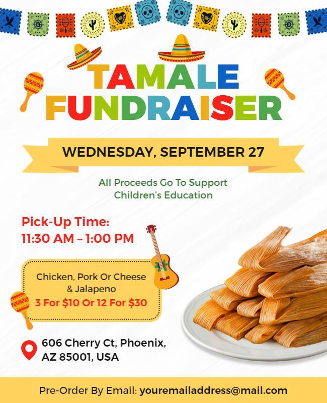 Tamale Fundraiser Educational Support Flyer Template