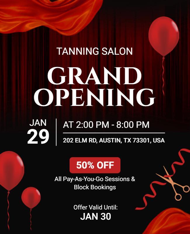 Tanning Salon Grand Opening Event Flyer Template