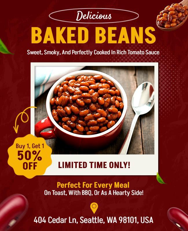 Tasty Baked Beans Promotional Flyer Template