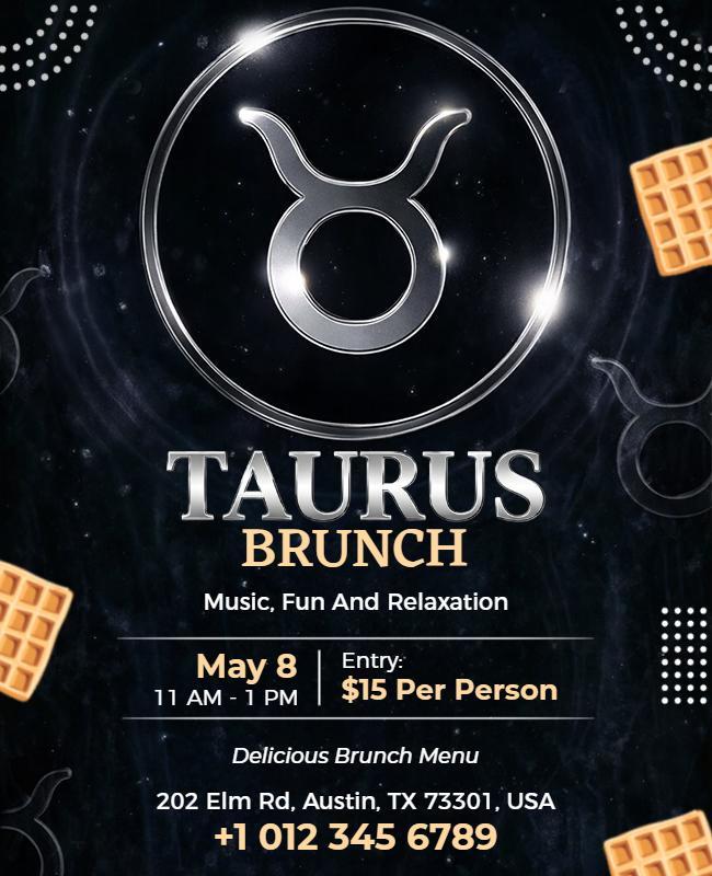 Taurus Brunch Event Flyer Template
